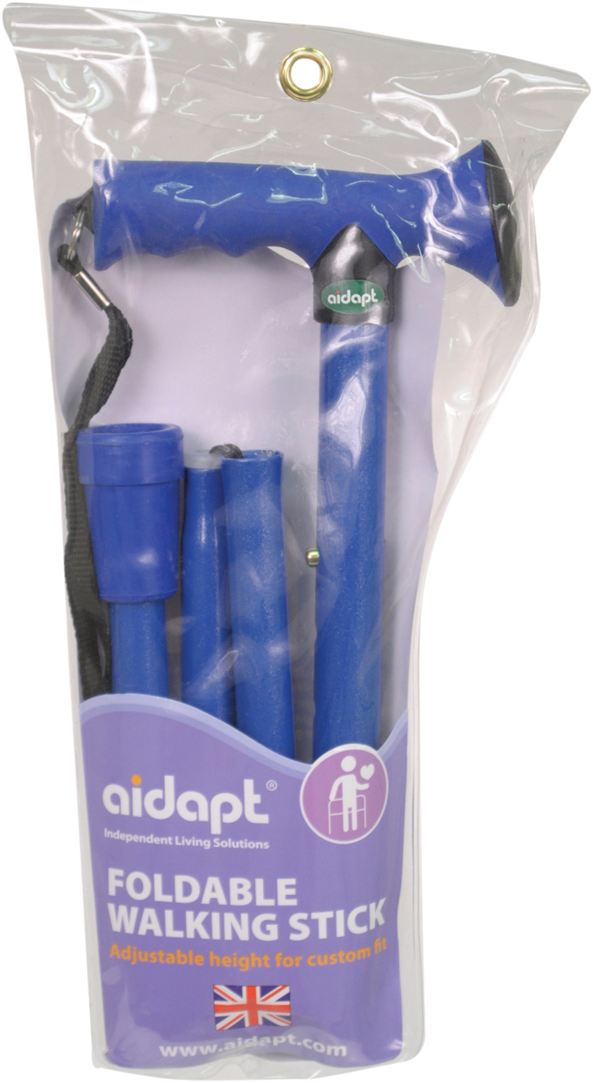 Aidapt | Folding Rubber Handled Walking Stick